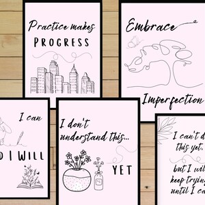 Empowering Growth Mindset Posters for Elementary Classroom: Set of 10 ...