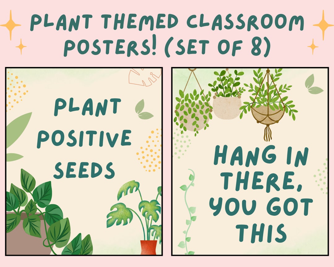 Plant Theme Classroom Posters for Student Motivation and Inspiration ...