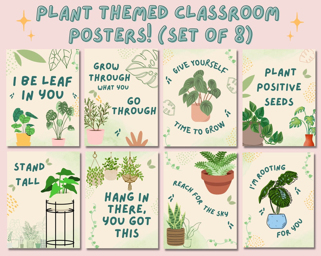 Plant Theme Classroom Posters for Student Motivation and - Etsy