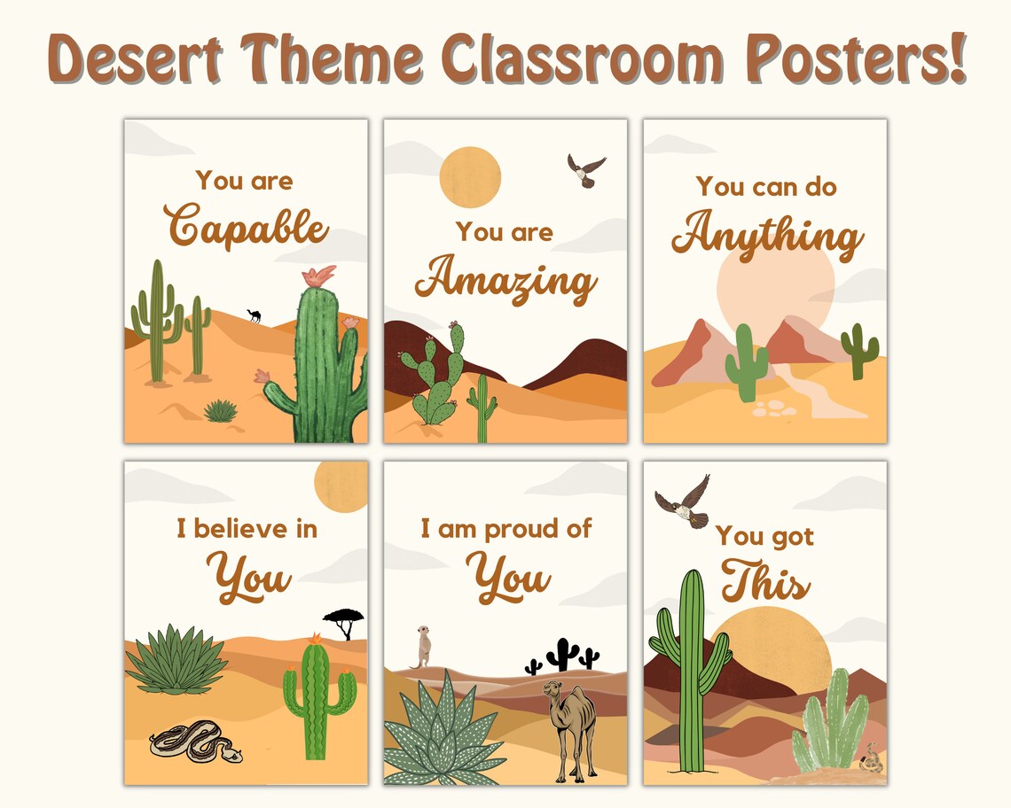 Desert Theme Classroom Posters for Student Motivation and Inspiration ...