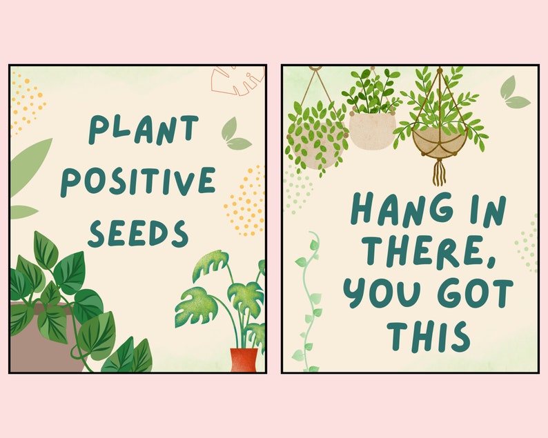 Plant Theme Classroom Posters for Student Motivation and Inspiration ...