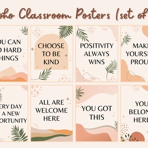 Boho Classroom Posters for Student Motivation and Inspiration ...