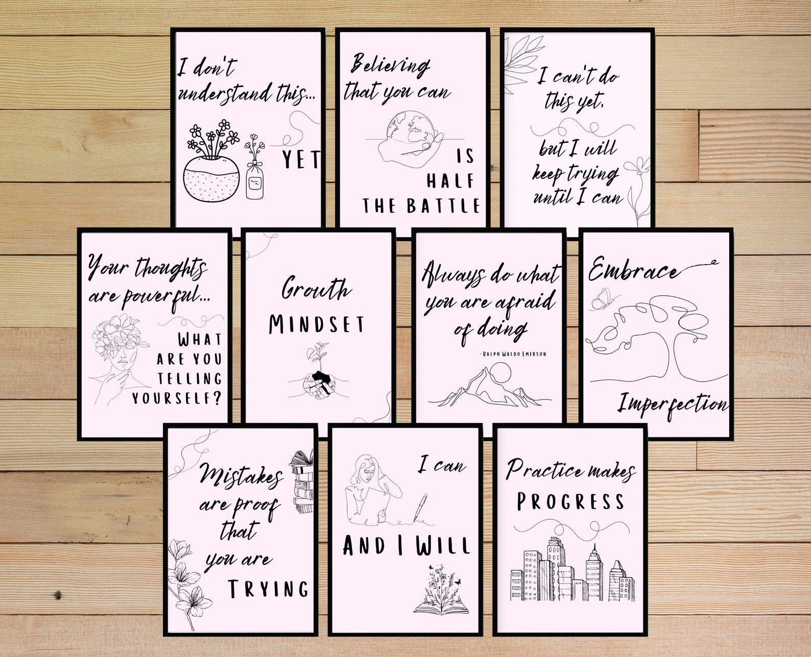 Empowering Growth Mindset Posters for Elementary Classroom: Set of 10 ...