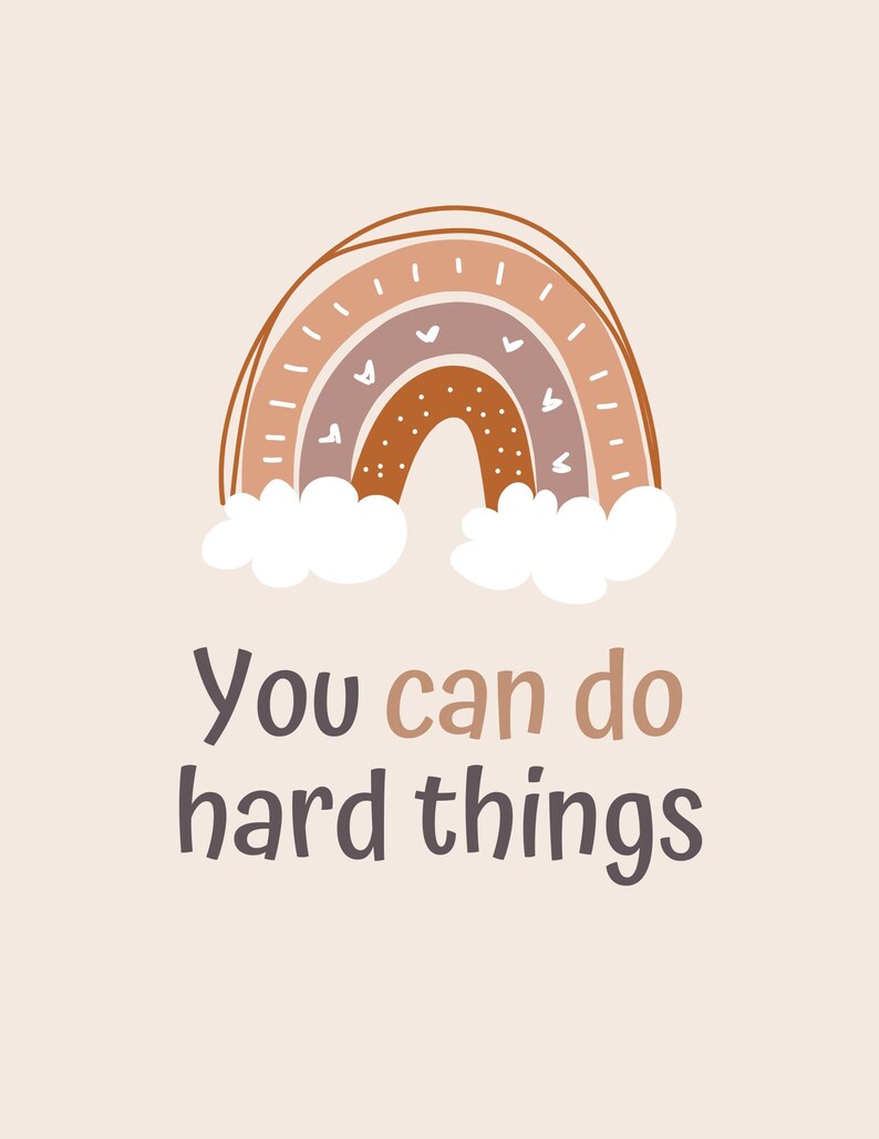 Boho Rainbow Growth Mindset Posters Customizable DIGITAL - Etsy