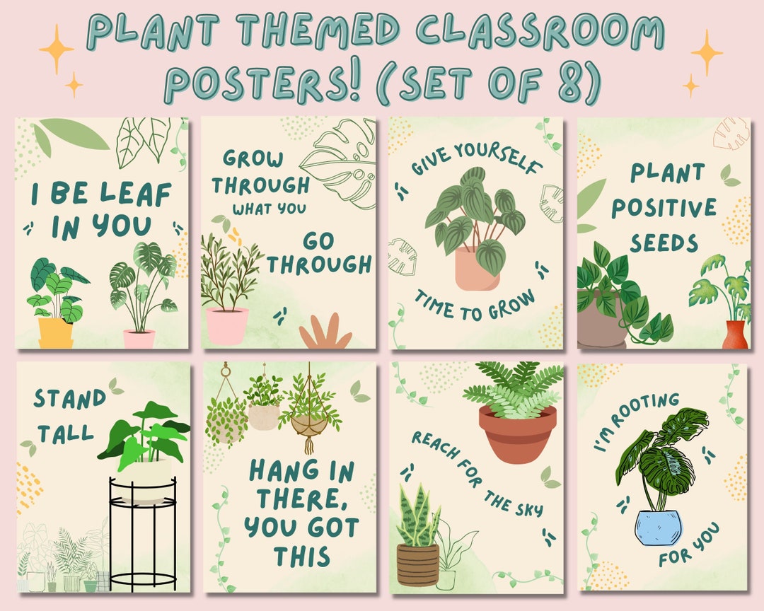 Plant Theme Classroom Posters for Student Motivation and Inspiration ...