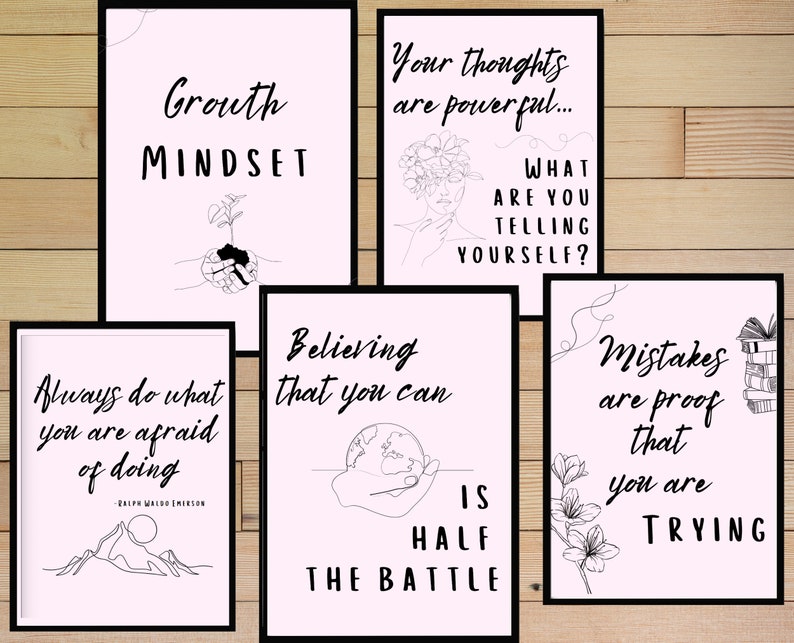 Empowering Growth Mindset Posters for Elementary Classroom: Set of 10 ...