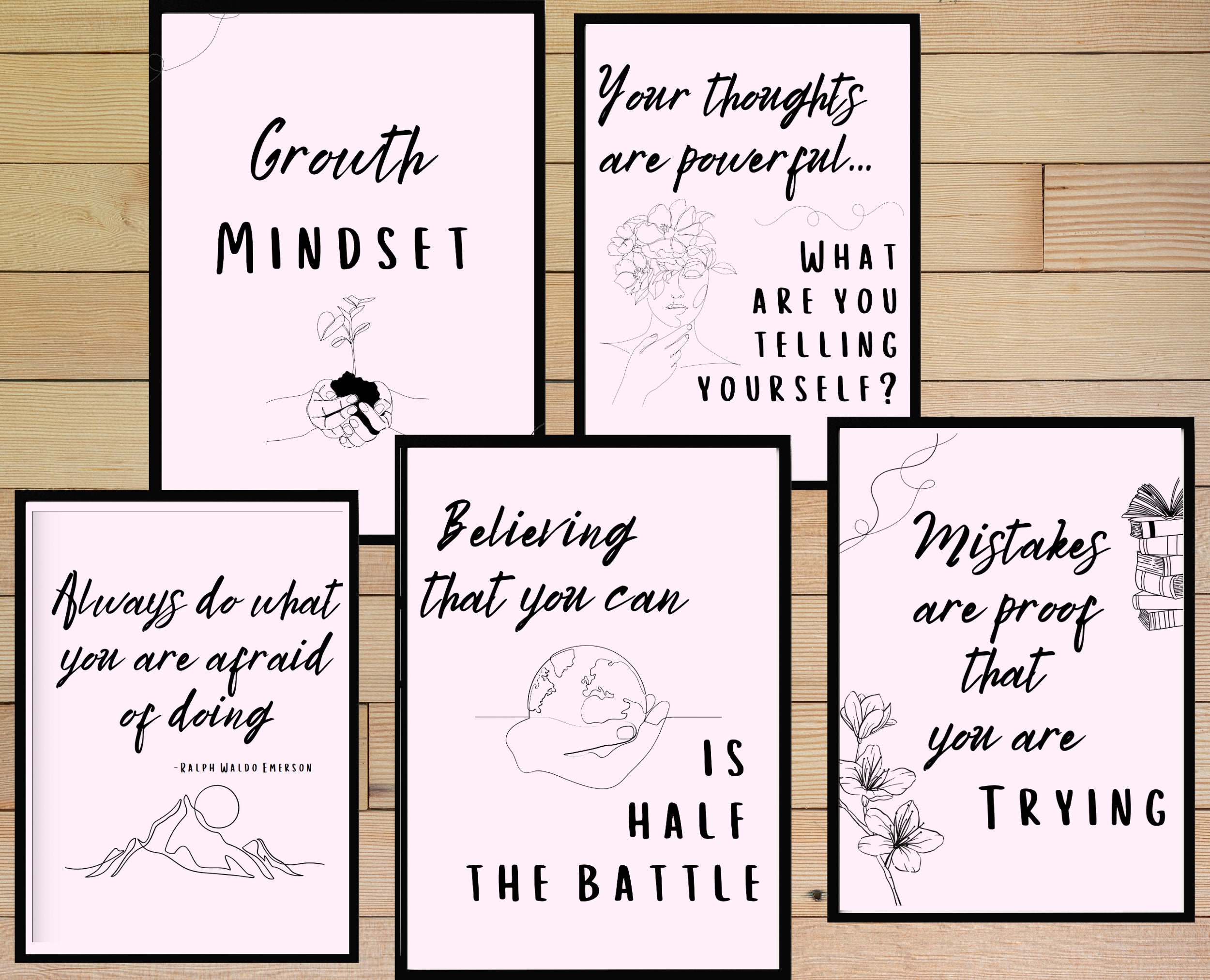 Empowering Growth Mindset Posters for Elementary Classroom: Set of 10 ...