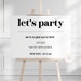 Modern "let's Party" Wedding Reception Sign Template | Special Event ...