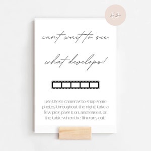 Minimalist Wedding Disposable Camera Sign Printable and - Etsy
