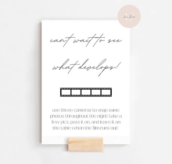 Minimalist Wedding Disposable Camera Sign Printable and - Etsy