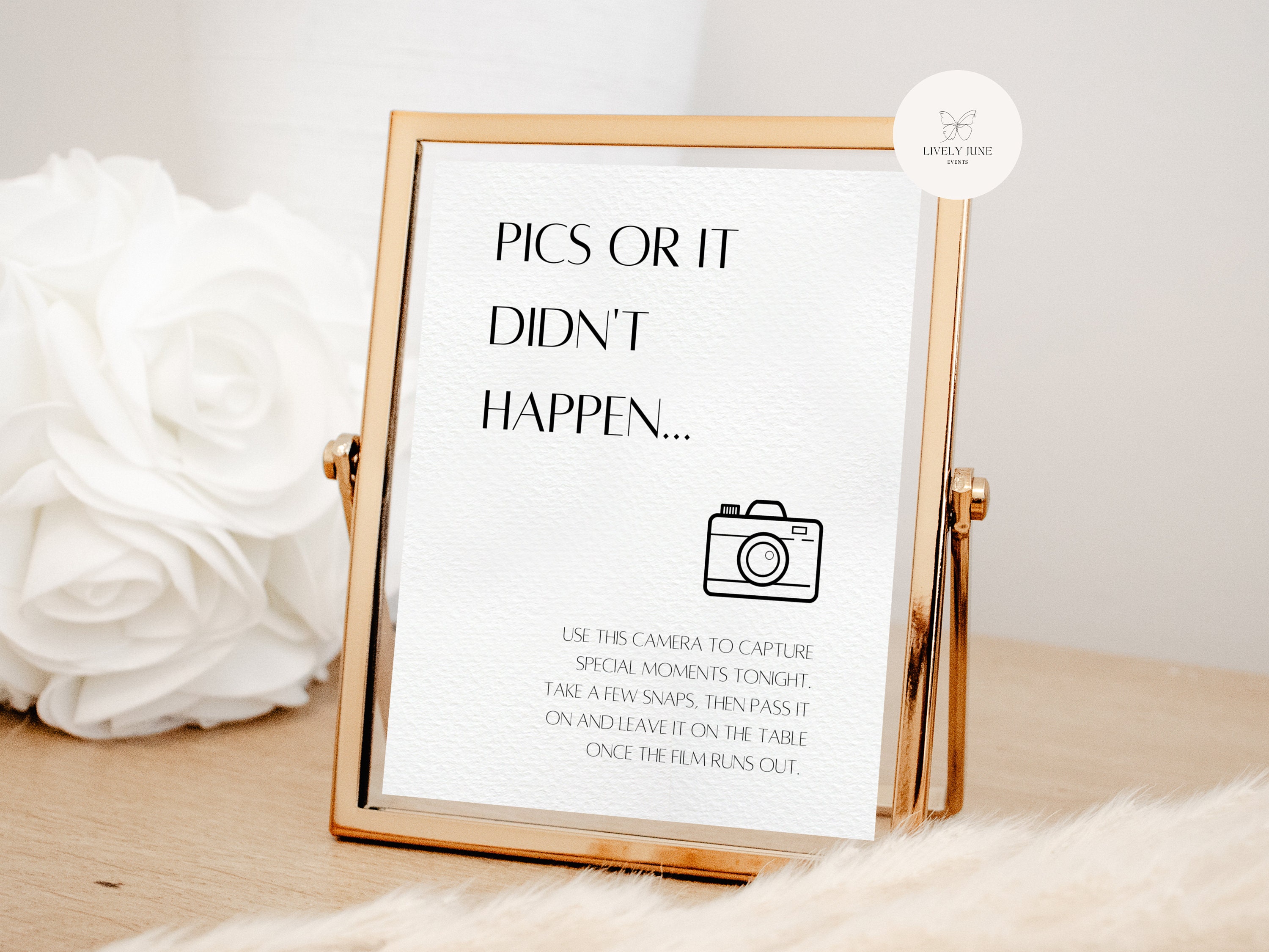 Classic Wedding Disposable Camera Sign Template | Special Event Sign ...