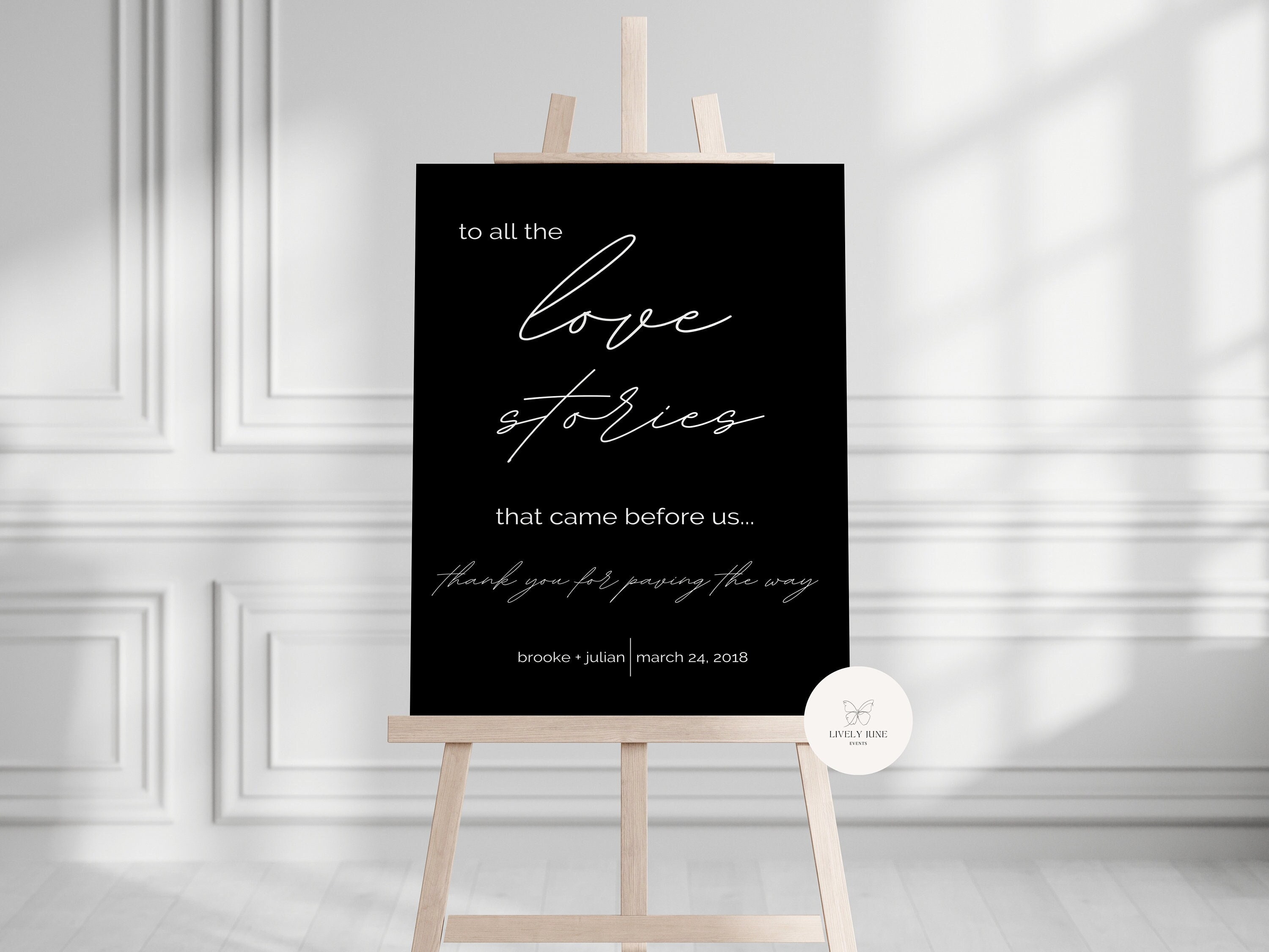 Contemporary "to All the Love Stories That Came Before Us" Wedding Sign ...