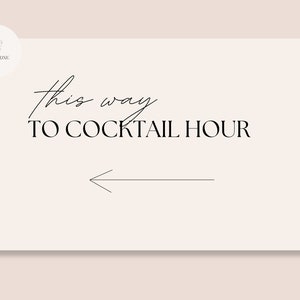 Luxury Cocktail Hour Sign Template | Wedding Reception Welcome Sign ...