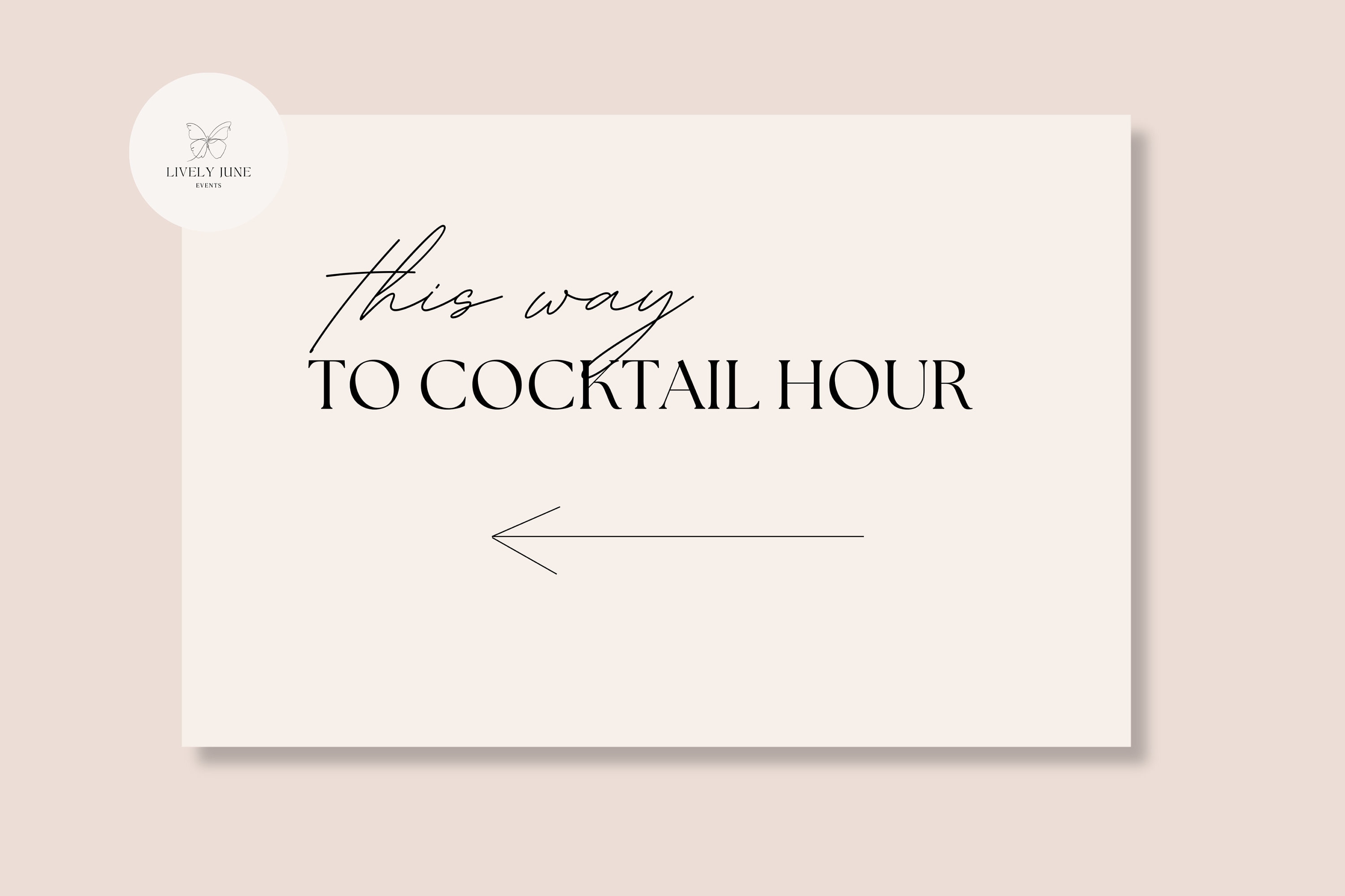 Luxury Cocktail Hour Sign Template | Wedding Reception Welcome Sign ...