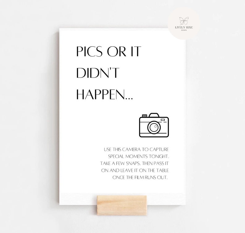 Classic Wedding Disposable Camera Sign Template | Special Event Sign ...