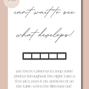 Minimalist Wedding Disposable Camera Sign Printable and - Etsy