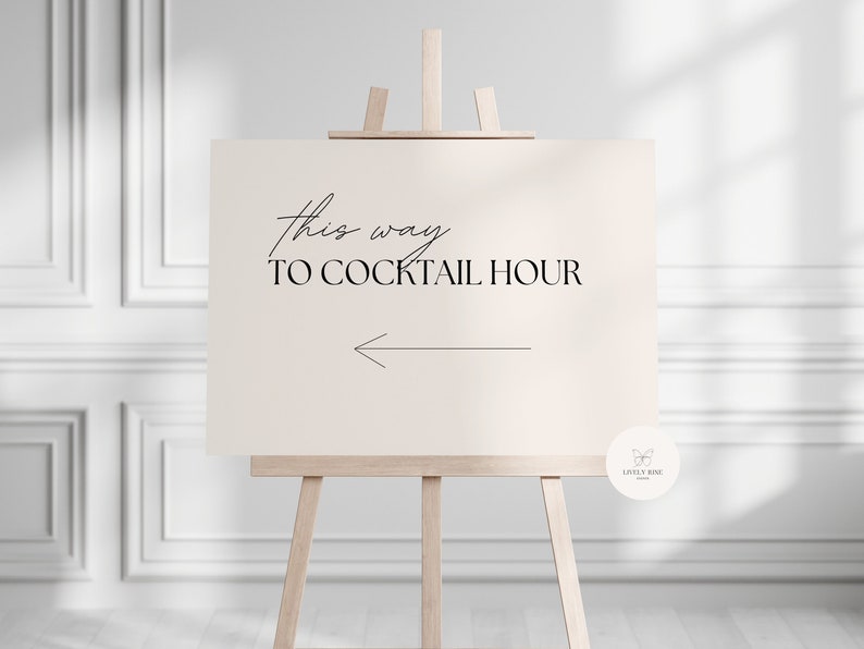 Luxury Cocktail Hour Sign Template | Wedding Reception Welcome Sign ...