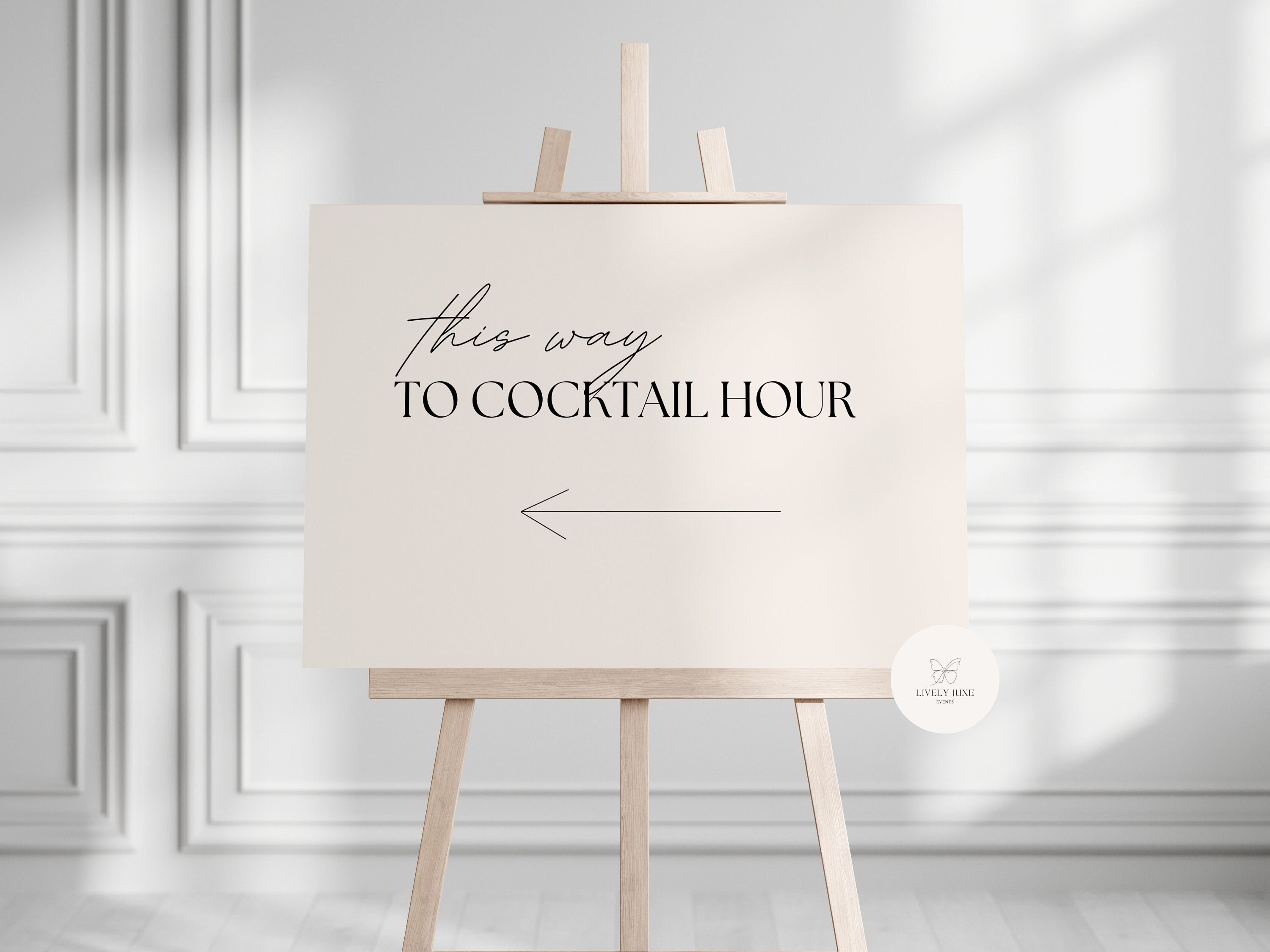 Luxury Cocktail Hour Sign Template | Wedding Reception Welcome Sign ...