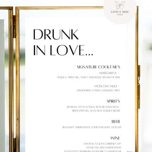 Classic Wedding Bar Menu Template Special Event Drink Sign - Etsy