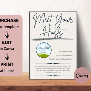 Editable Airbnb Sign Template, Printable Meet Your Hosts Sign for ...