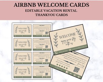 Airbnb Host Thank You Card Template, Editable Canva Airbnb Rental Marketing Template, Printable ...