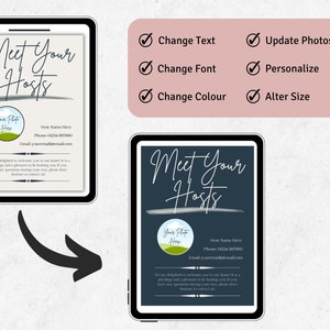 Editable Airbnb Sign Template, Printable Meet Your Hosts Sign for ...