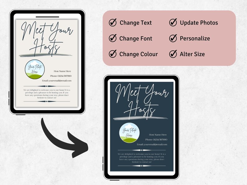 Editable Airbnb Sign Template, Printable Meet Your Hosts Sign for ...