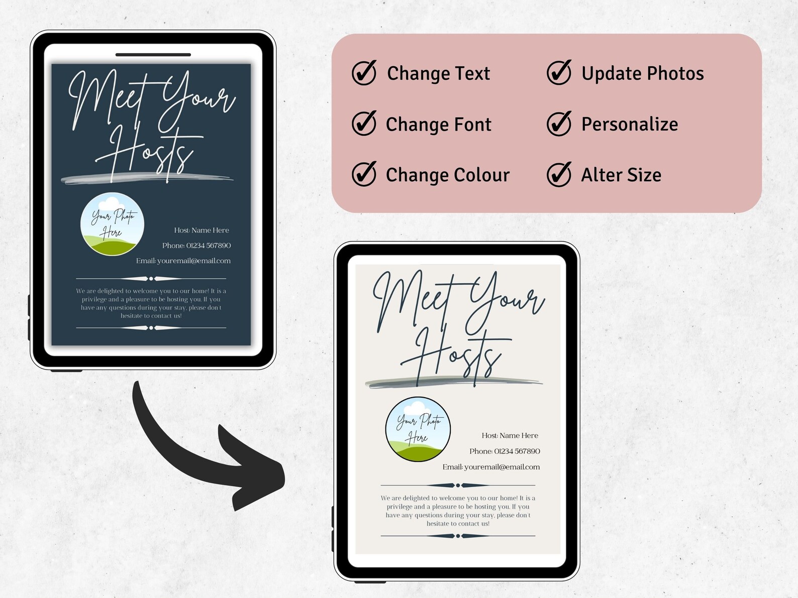 Editable Airbnb Sign Template, Printable Meet Your Hosts Sign for ...