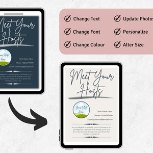 Editable Airbnb Sign Template, Printable Meet Your Hosts Sign for ...