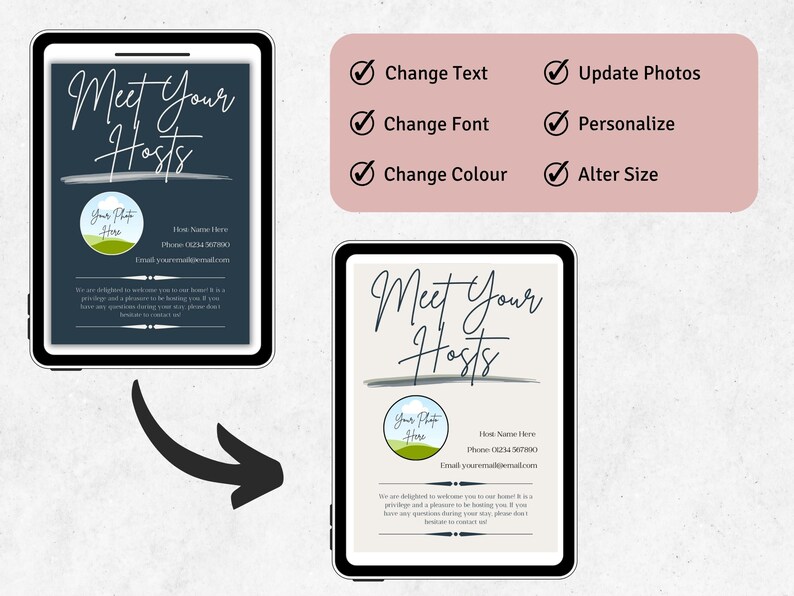 Editable Airbnb Sign Template, Printable Meet Your Hosts Sign for ...