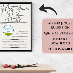 Editable Airbnb Sign Template, Printable Meet Your Hosts Sign for ...