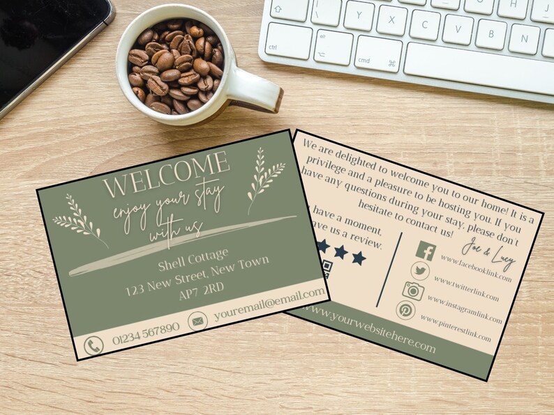 Airbnb Host Welcome Card for Guests, Printable Airbnb Host Thank You ...