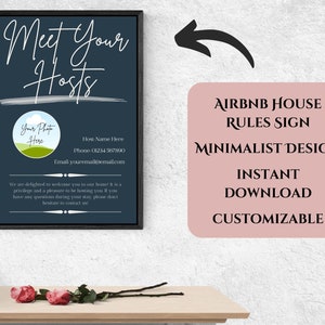 Editable Airbnb Sign Template, Printable Meet Your Hosts Sign for ...