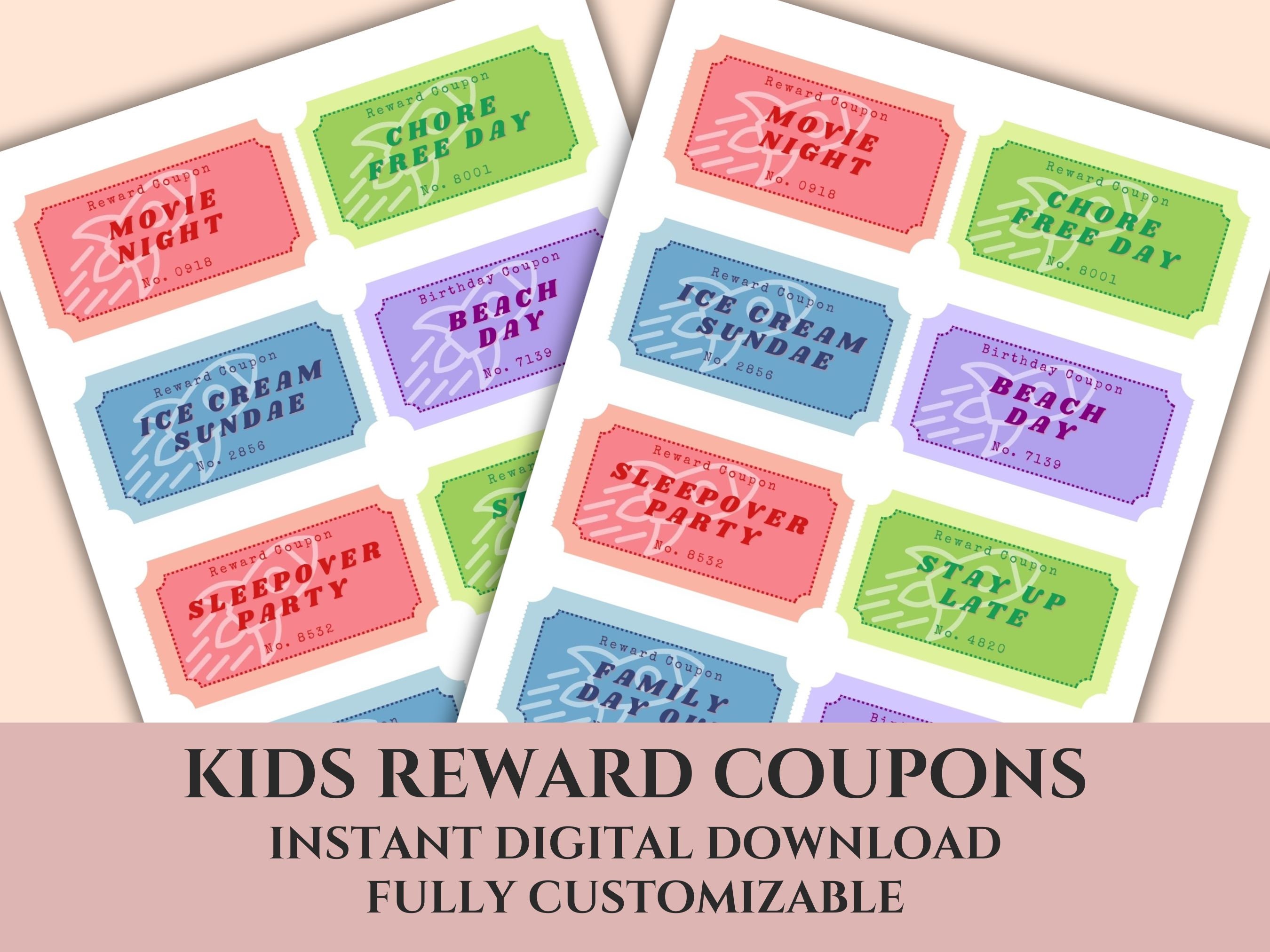 Reward Coupons for Kids, Printable Kids Reward Coupon Template ...