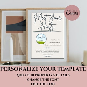 Editable Airbnb Sign Template, Printable Meet Your Hosts Sign for ...