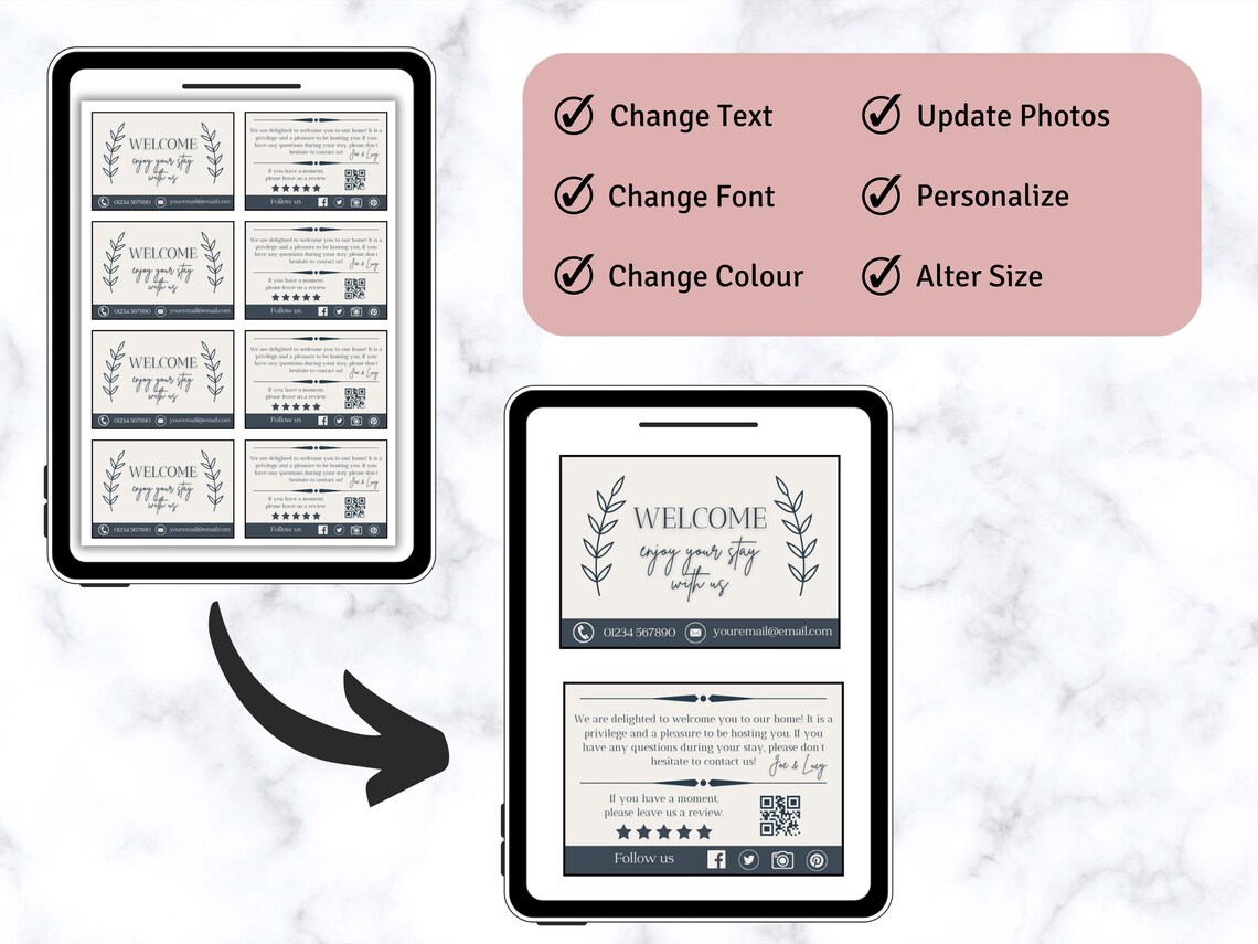 Airbnb Host Thank You Card Template, Editable Canva Airbnb Rental Thank ...