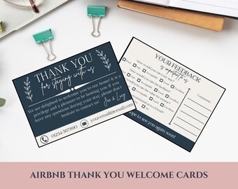 Airbnb Host Thank You Card Template, Editable Canva Airbnb Rental Marketing Template, Printable ...