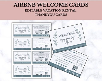 Airbnb Host Thank You Card Template, Editable Canva Airbnb Rental Thank You Template, Printable ...