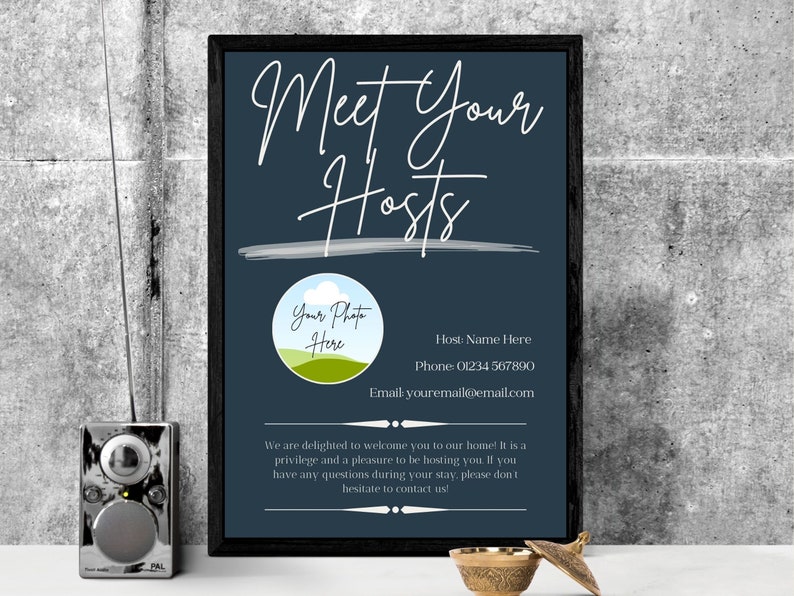 Editable Airbnb Sign Template, Printable Meet Your Hosts Sign for ...