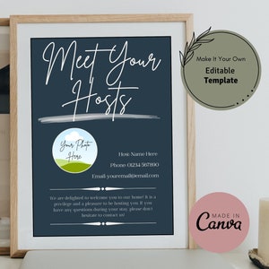 Editable Airbnb Sign Template, Printable Meet Your Hosts Sign for ...