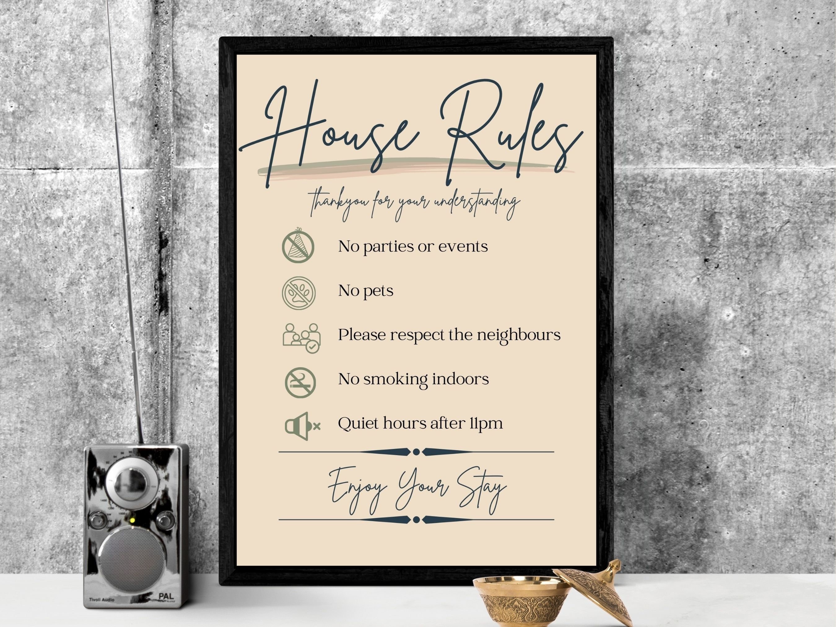 Airbnb House Rules Sign Template, Editable Sign for Airbnb Host ...