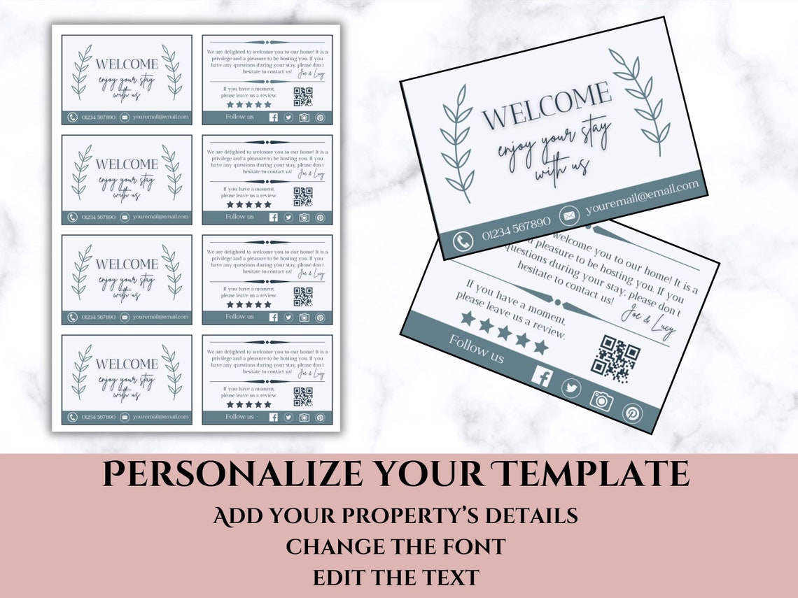 Airbnb Host Thank You Card Template, Editable Canva Airbnb Rental ...