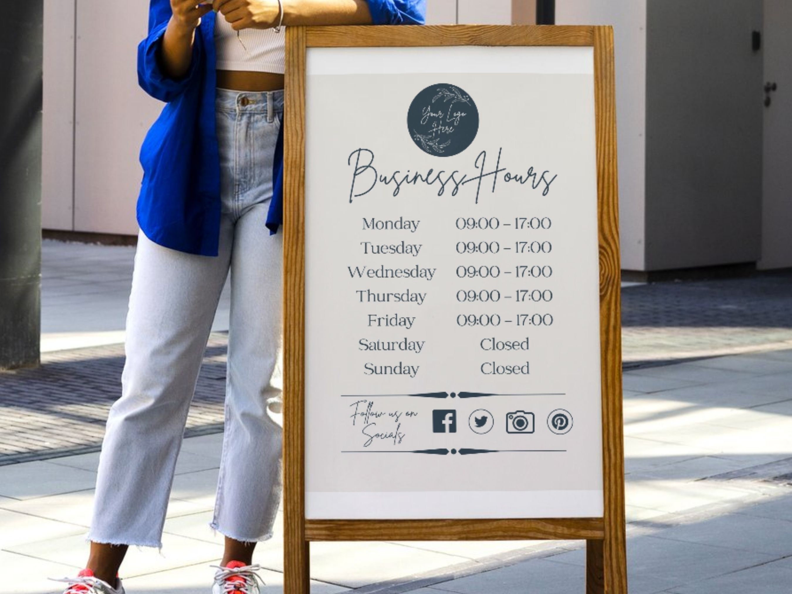 Editable Business Hours Sign Template, Printable Store Opening Times ...