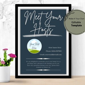Editable Airbnb Sign Template, Printable Meet Your Hosts Sign for ...