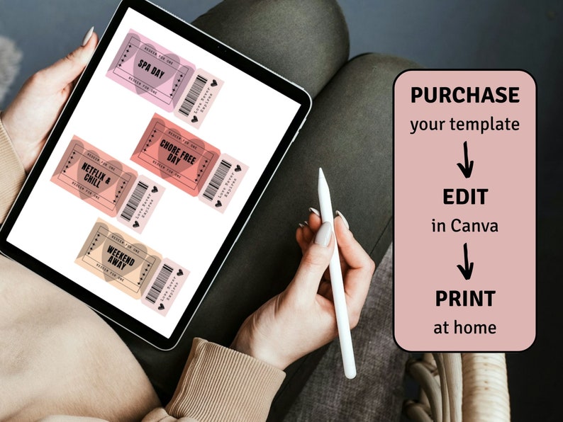 Editable Coupon Template, Printable Birthday Coupons, Anniversary Gift ...