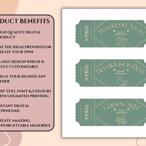 Editable Love Coupon Template, Printable Love Tokens, Last Minute Gift ...