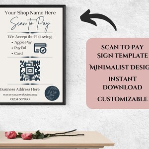 Small Business Sign Template, Editable Scan to Pay Sign, Printable ...