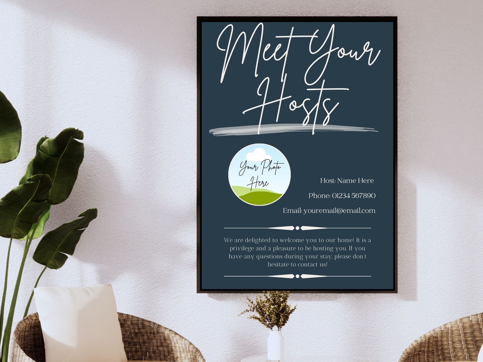 Editable Airbnb Sign Template, Printable Meet Your Hosts Sign for ...