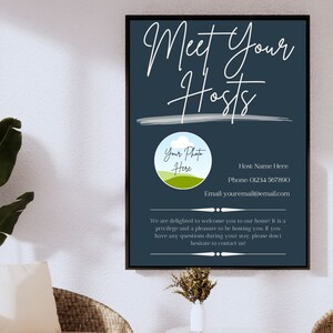 Editable Airbnb Sign Template, Printable Meet Your Hosts Sign for ...