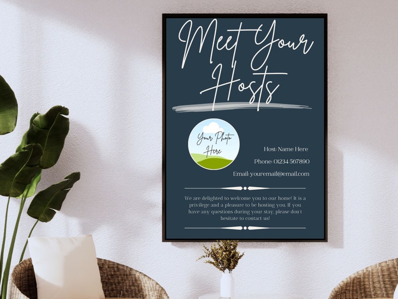Editable Airbnb Sign Template, Printable Meet Your Hosts Sign for ...